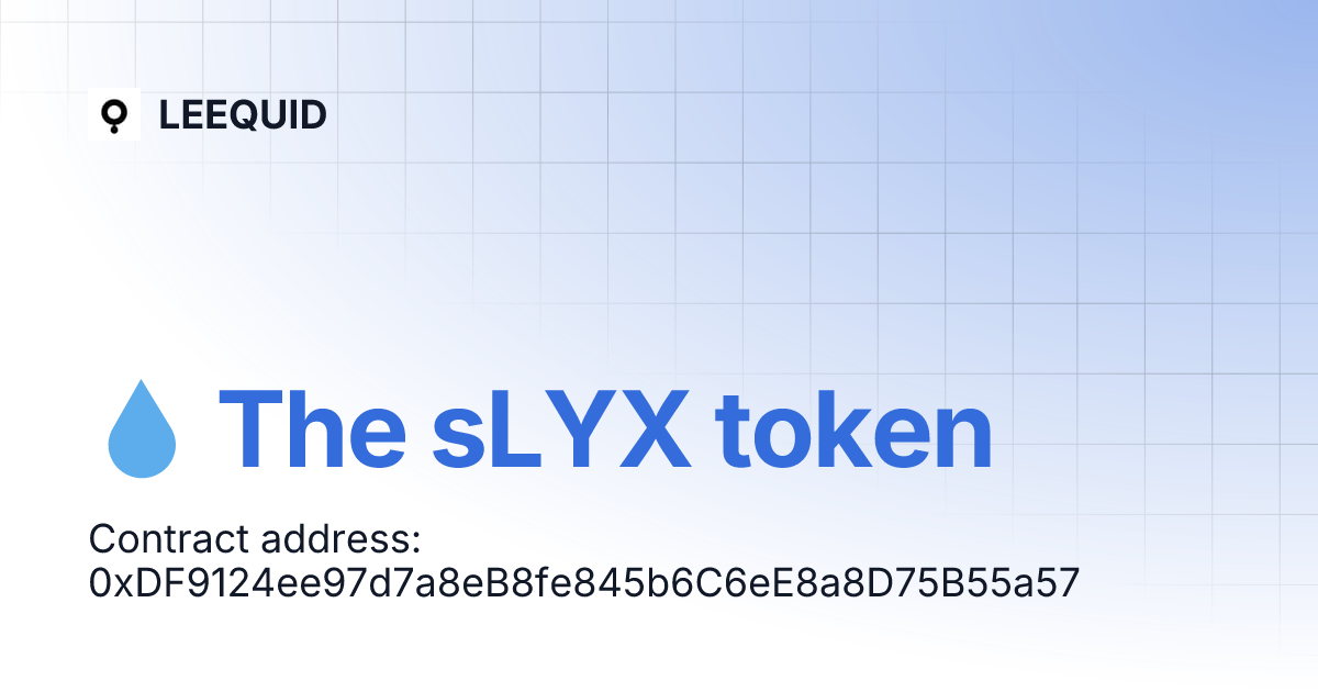 💧 The sLYX token | LEEQUID